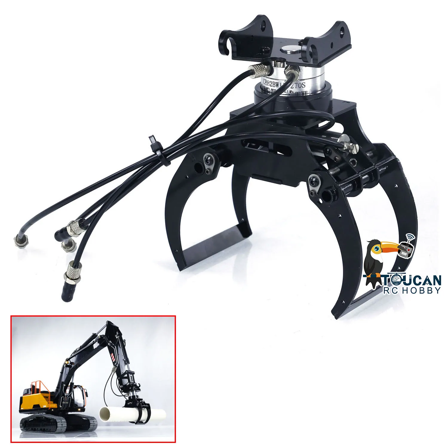 RC Metal Black Hydraulic Claw 1/14 Scale Grab for 946 Normal Boom ...