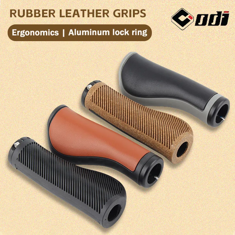 ODI-Ergonomic-Leather-Bike-Grip-Bicycle-Handle-Cover-with-Locking-Oak ...