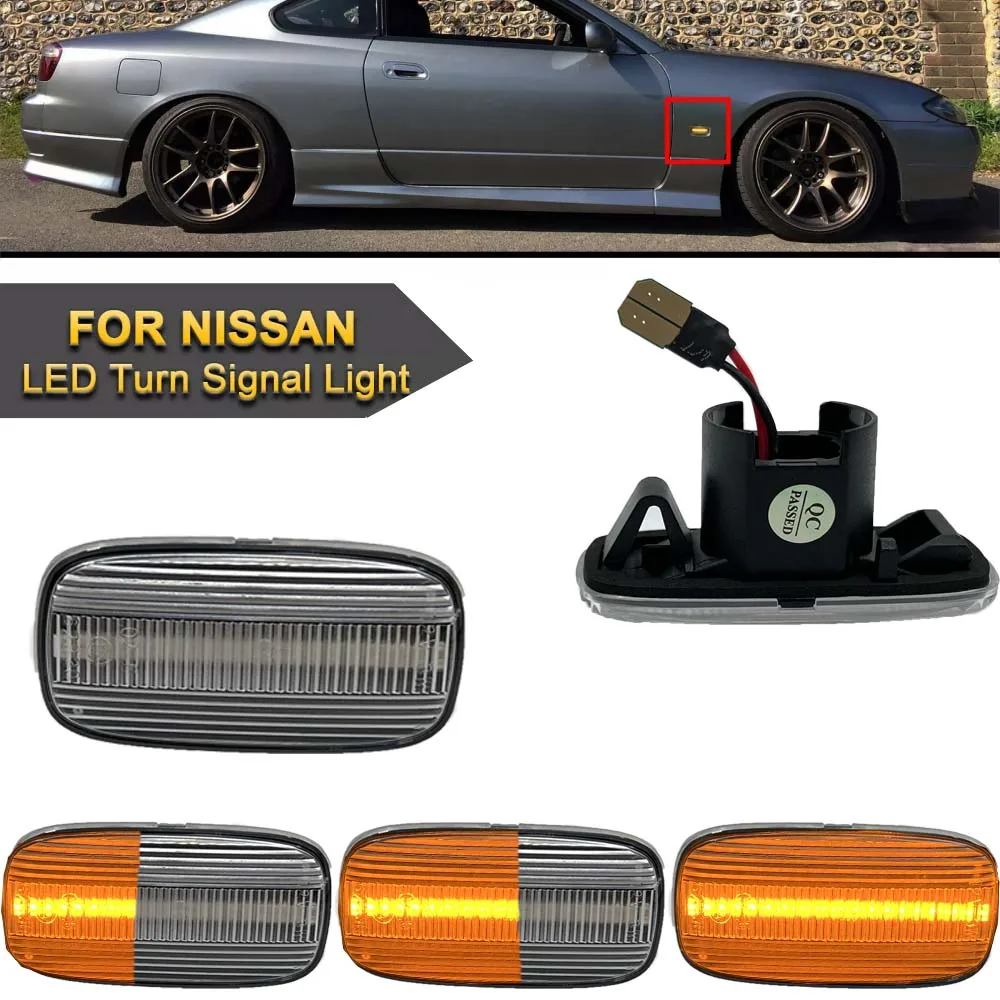 Dynamic LED Turn Signal Lights Side Marker For Nissan Silvia S15 ...