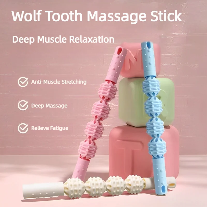 4-Ball-Roller-Muscles-Massage-Stick-Relaxation-Yoga-Fitness-Wolf-Tooth ...