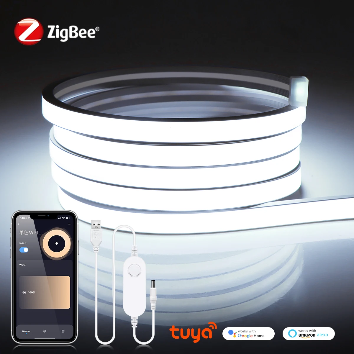 Smart-ZigBee-3-0-USB-5V-COB-LED-Strip-Neon-Light-Work-with-Tuya-HUB ...