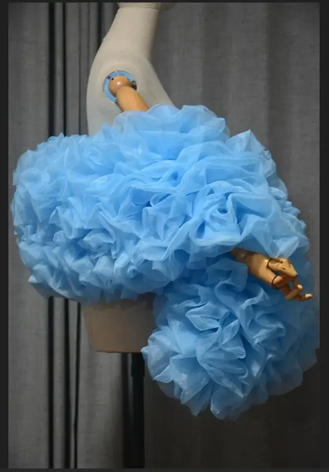 Physical-photos-ball-party-Club-fluffy-Ruffle-organza-boa-shawl-cape ...