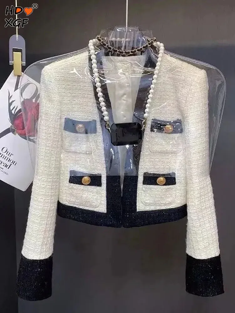 Elegant-Luxury-Tweed-Patchwork-Jackets-For-Women-Spring-Autumn-V-neck ...