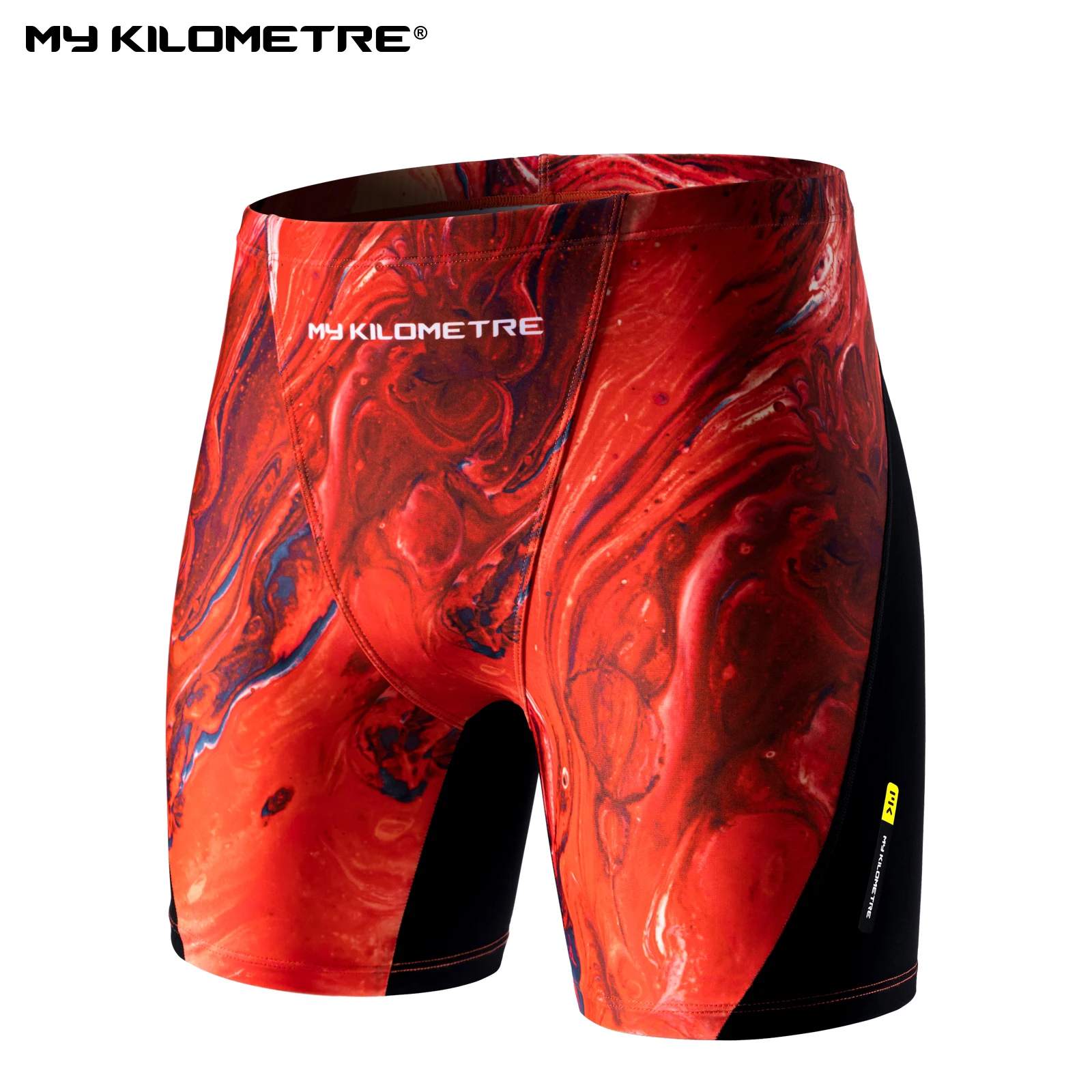 MY-KILOMETRE-Men-s-Square-Leg-Athletic-Swim-Jammers-Lava-Red-Durable ...