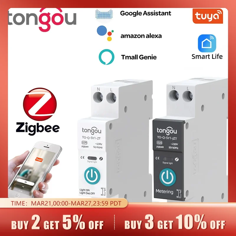 TUYA-ZigBee-Smart-Circuit-Breaker-Smart-Switch-1P-63A-DIN-Rail-for ...
