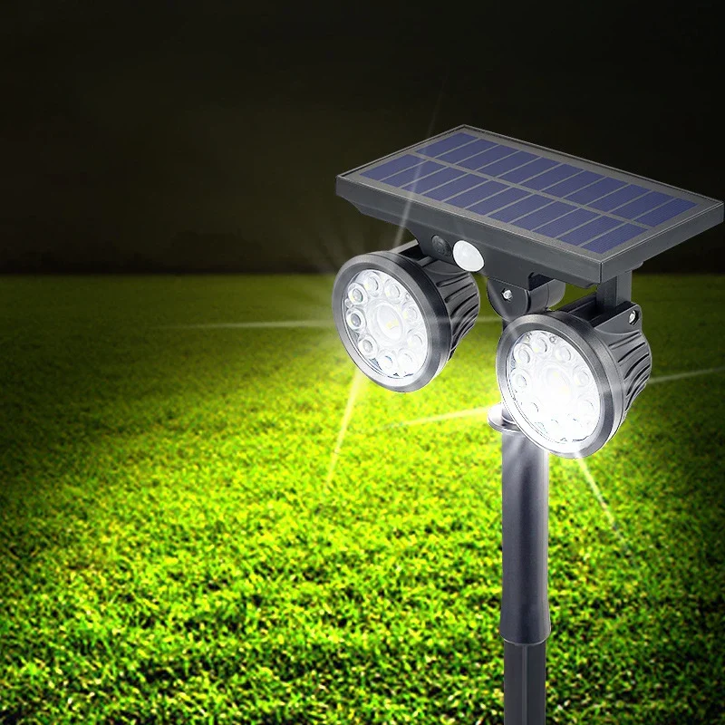 New-Outdoor-Waterproof-Double-head-Led-Solar-Spotlight-Human-Body ...