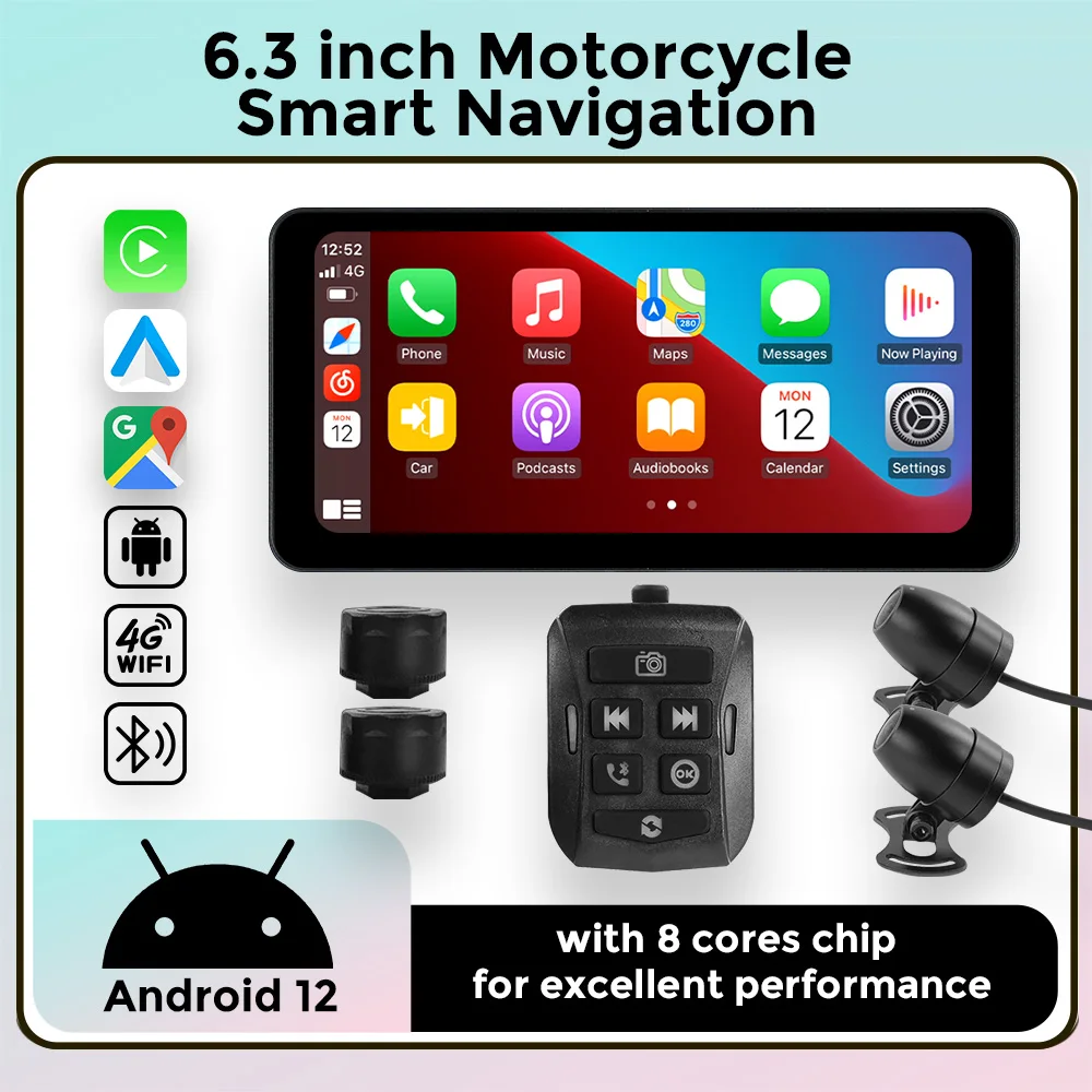 6-3-Inch-8-Core-Android-12-Motorcycle-GPS-Navigation-Waterproof-Moto ...