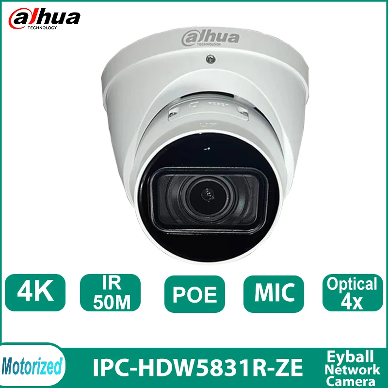 Dahua-IPC-HDW5831R-ZE-4K-8MP-POE-Eyeball-IP-Camera-Support-IR50M-Face ...