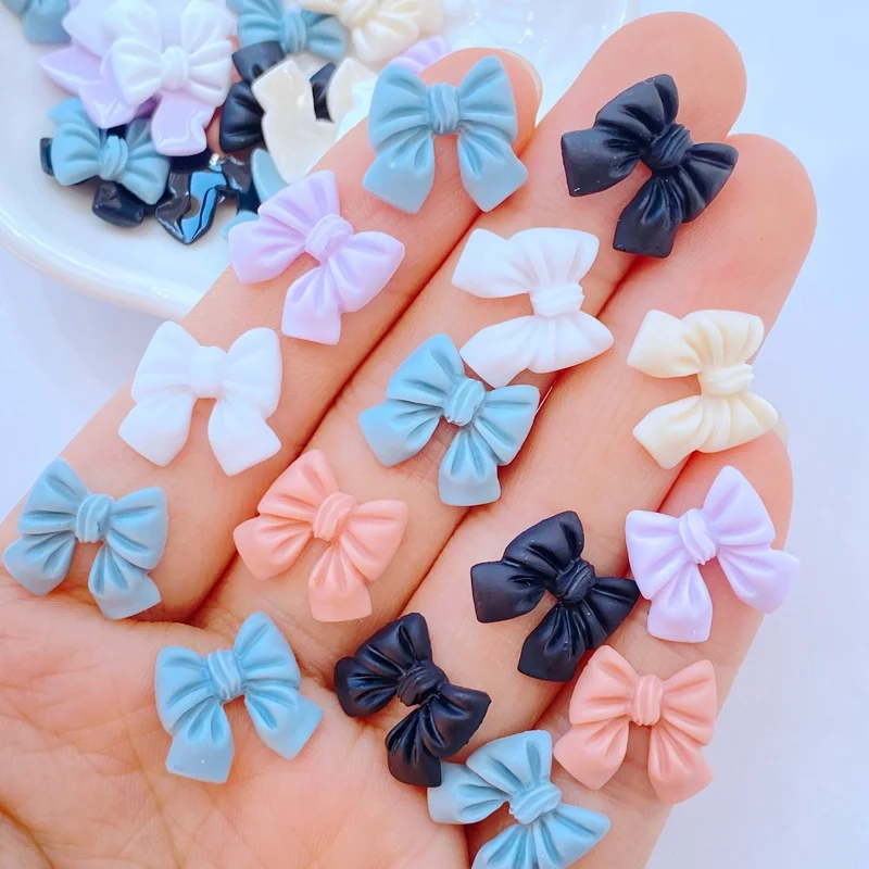 50Pcs-New-Cute-Mini-13-14mm-Mixed-Bow-Resin-Figurine-Crafts-Flatback ...