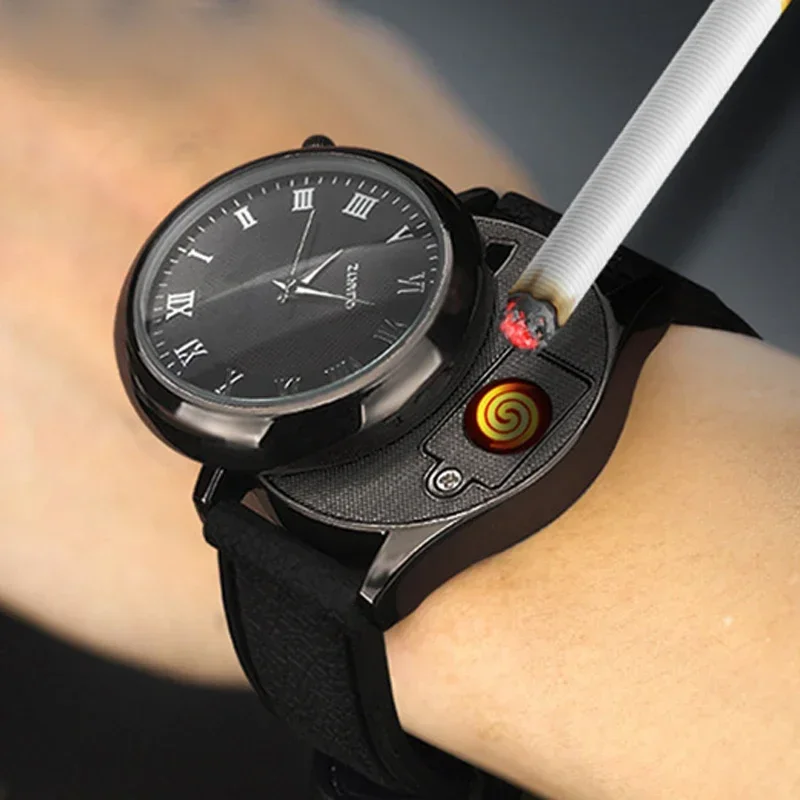 Unusual-Creative-Quartz-Men-Watch-USB-Charging-Cigarette-Lighter-Men-s ...