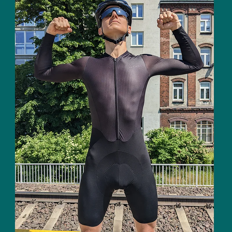 SWIFTOFO Men Long Sleeve Time Trial Skinsuit Pro Cycling Clothing ...