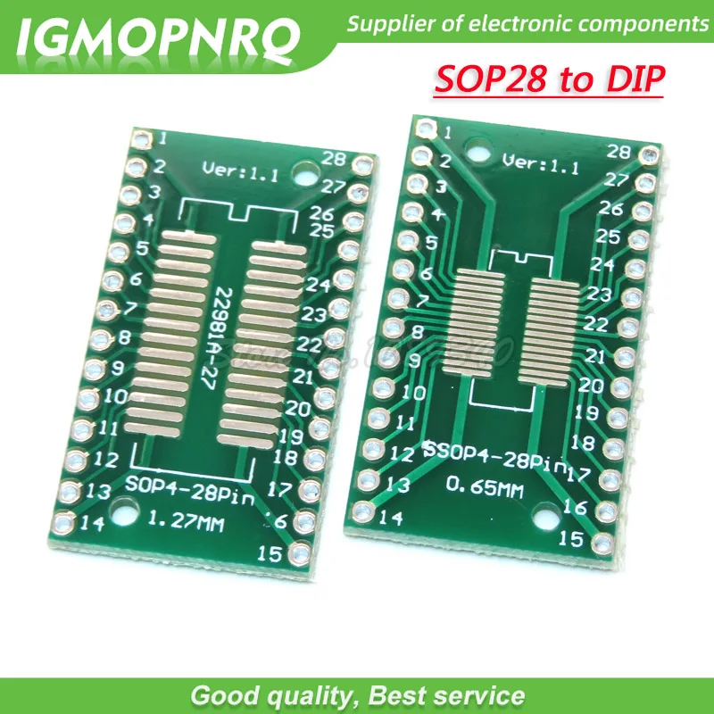 10PCS-TSSOP28-SSOP28-SOP28-to-DIP28-Transfer-Board-DIP-Pin-Board-Pitch ...