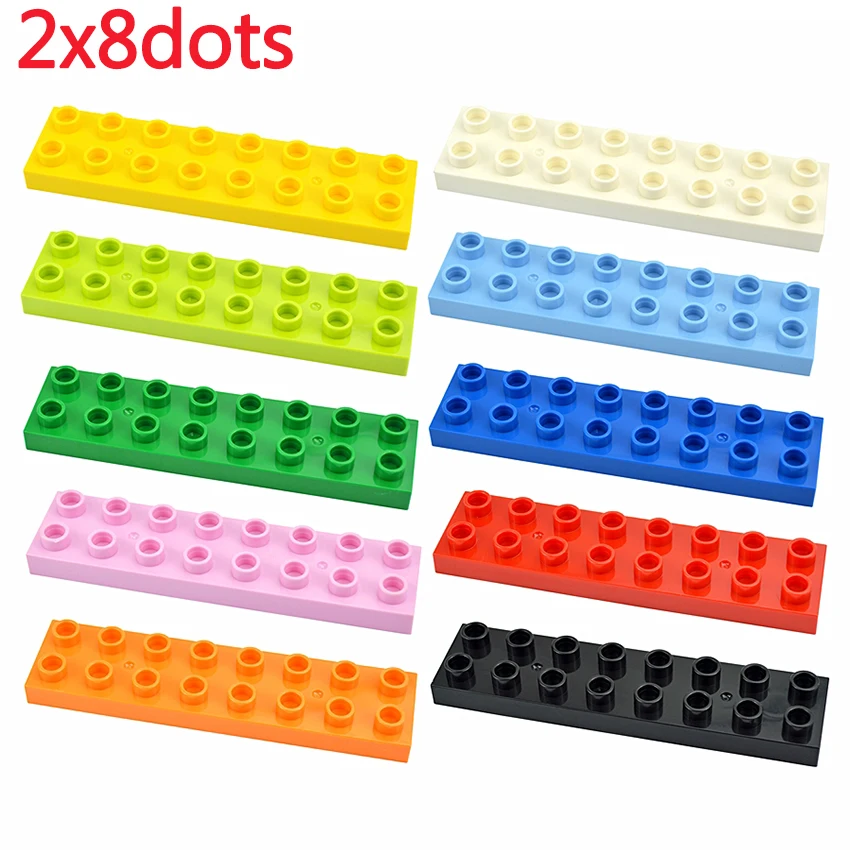 2X8-Dots-Big-Size-5Pcs-Thin-Building-Block-Figuers-Compatible-Large ...