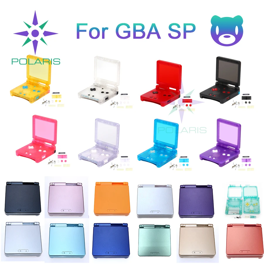 Cool Clear For GBA SP Replacement Full Housing Shell Cover Kit With ...