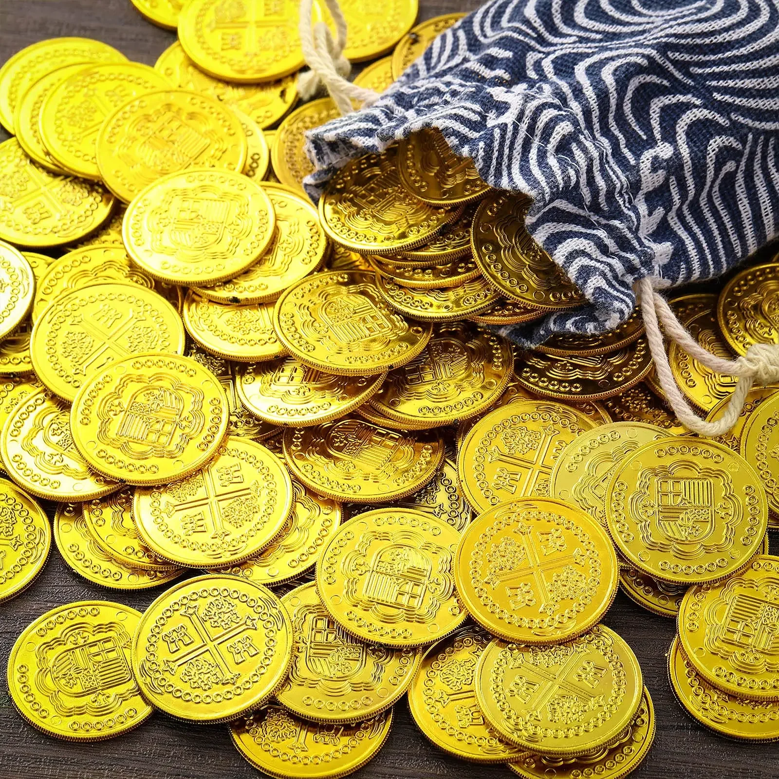 100Pcs-Pirate-Coins-Plastic-Coin-Kid-Fake-Play-Coin-for-St-Patrick ...