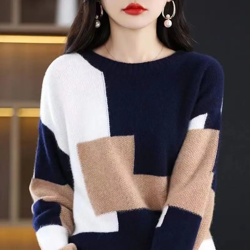 Women-s-Autumn-And-Winter-New-Colored-Sweater-Korean-Edition-Round-Neck ...