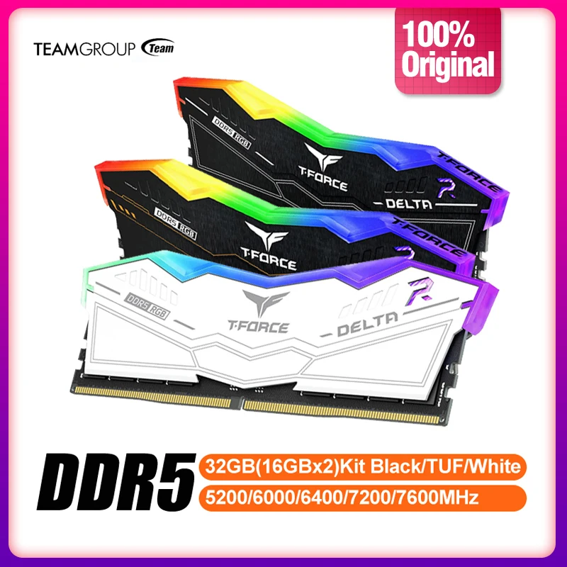 TEAMGROUP-T-Force-Delta-RGB-DDR5-Ram-32GB-Kit-2x16GB-6000-6400-7200 ...