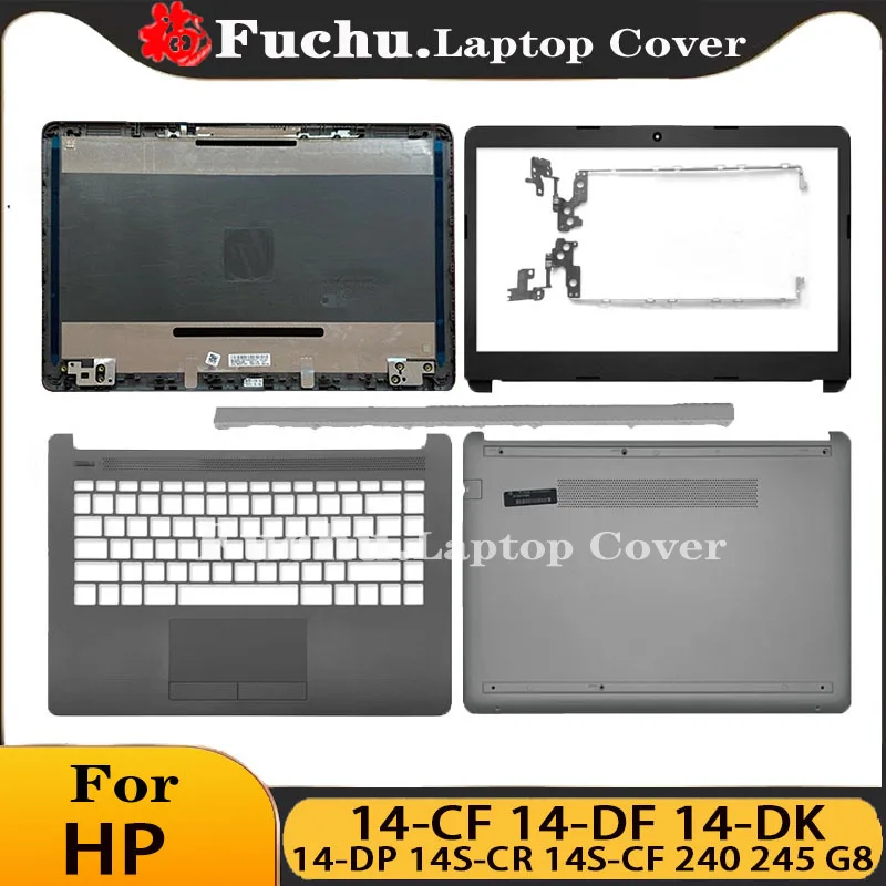 Laptop-LCD-tampa-traseira-moldura-frontal-Palmrest-caixa-inferior-cinza-dobradi-as-cobrir-HP-14 ...