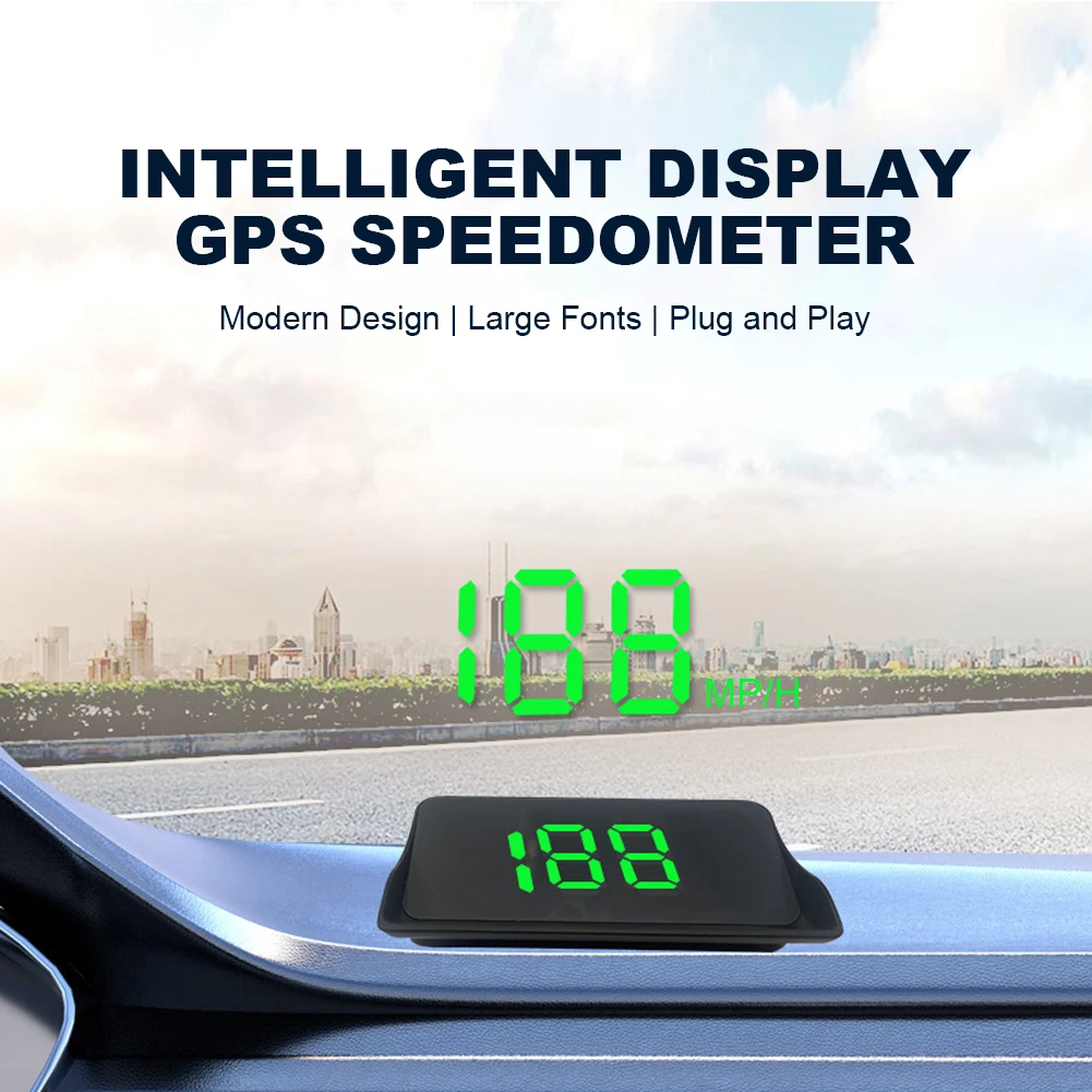 Car-Digital-GPS-Speedo-LED-Display-Electronic-Head-Up-Display-Plug-and ...