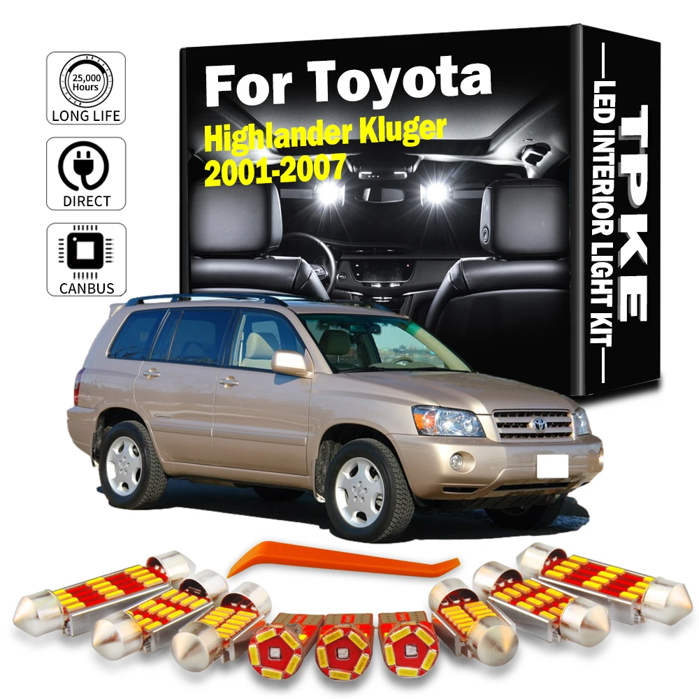 TPKE 15Pcs LED Interior Reading Trunk Light Kit For Toyota Highlander ...