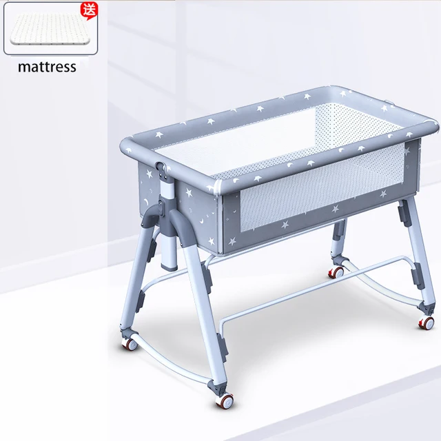 Cuna de bebé plegable y de elevación para recién nacido, Cama grande de ...