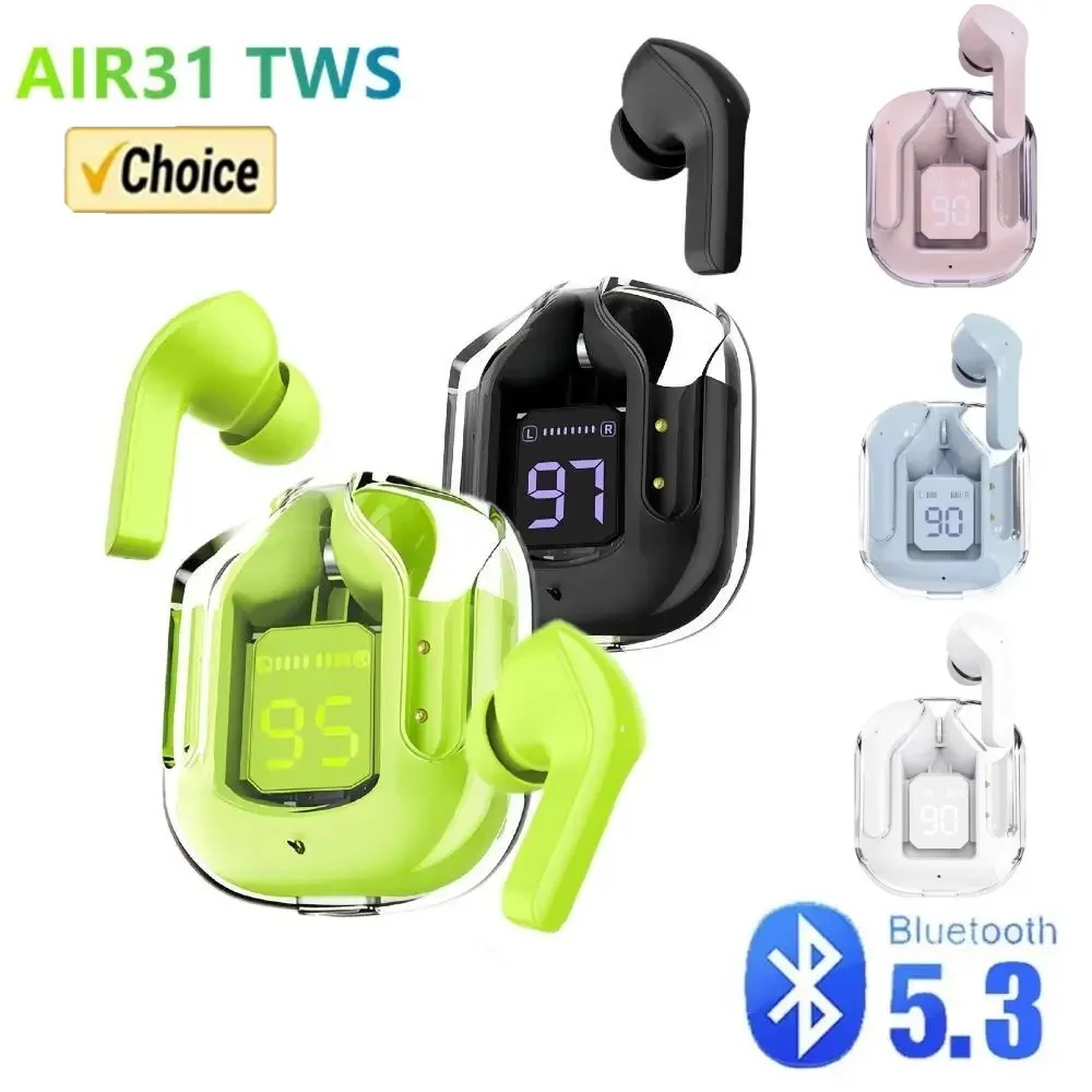 TWS-Wireless-Bluetooth-Earphone-Air31-Transparent-Headphones-with-Digital-Display-Noise ...
