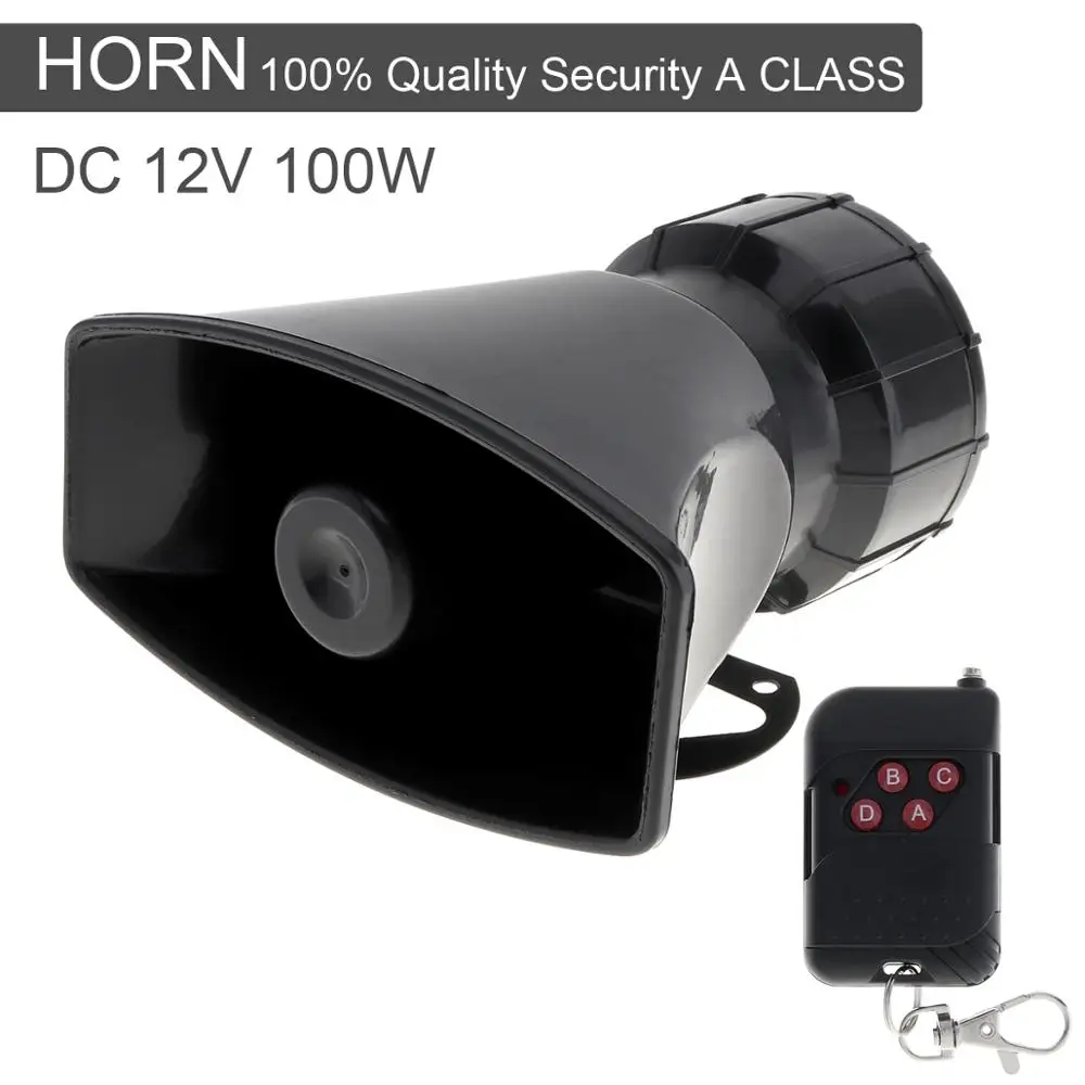 12V 100W 7 Sound Loud Car Warning Alarm Fire Siren Horn Speaker with ...