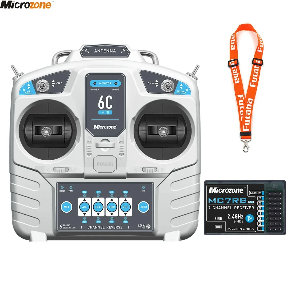 MicroZone MC6C Mini V2 2.4G 6CH Controller Transmitter w/ Receiver ...