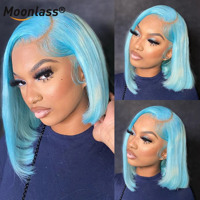 Cabello Rubio Platinado Con Azul