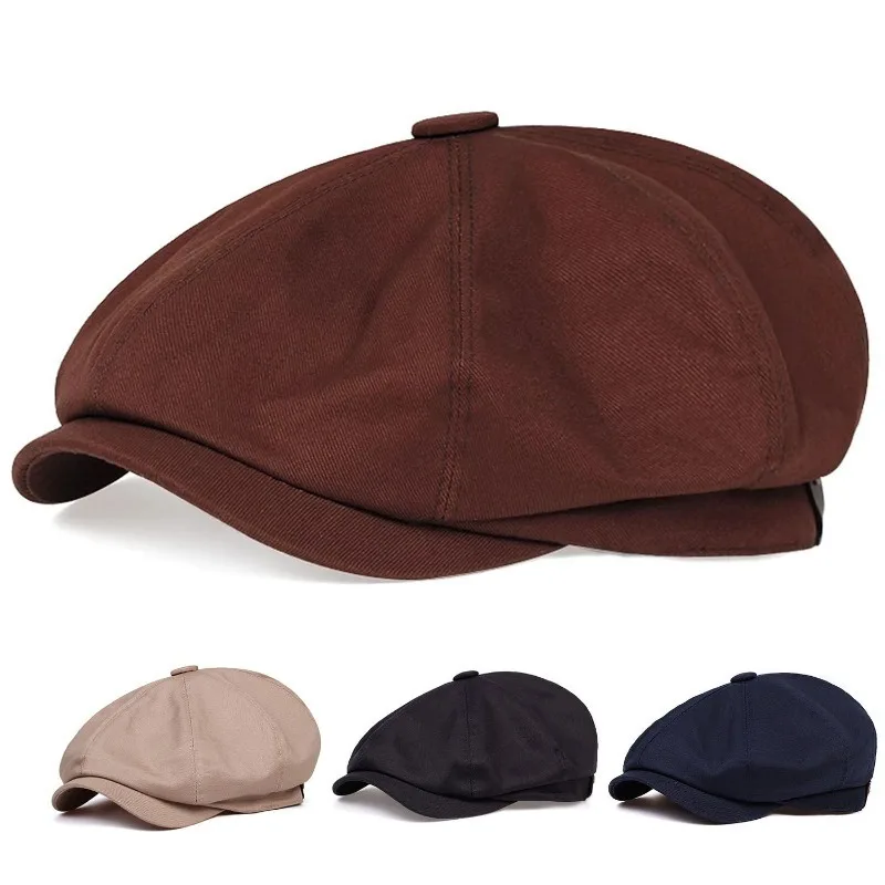 Fashion-Newsboy-Cap-Men-s-Twill-Cotton-Hat-8-Panel-Hat-Baker-Caps ...