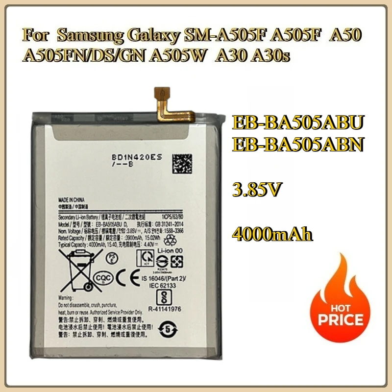 New EB-BA505ABU EB-BA505ABN 4000mAh Replacement Battery For Samsung ...