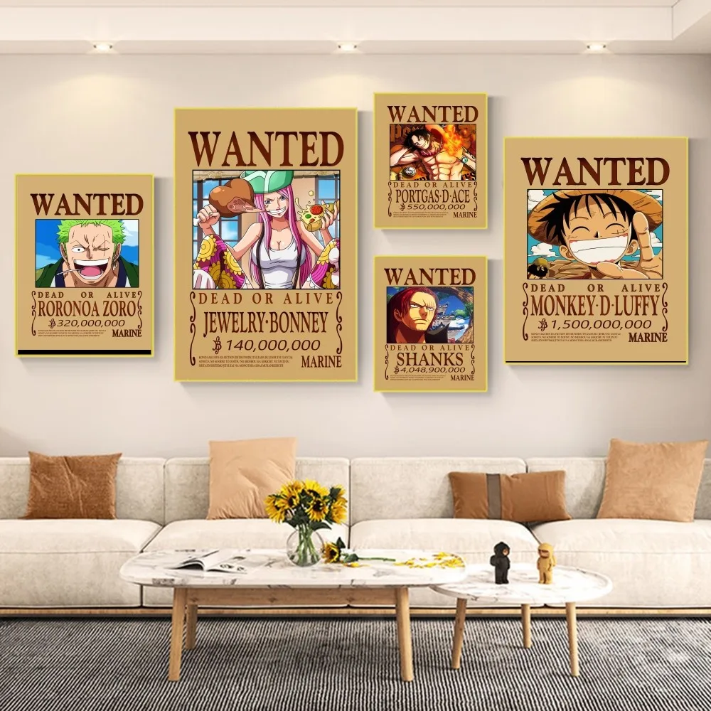 Anime-One-Piece-Luffy-Poster-Anime-Posters-Sticky-Vintage-Room-Home-Bar ...