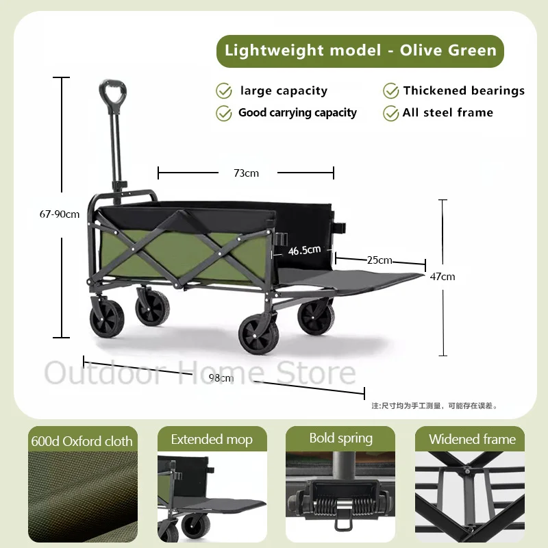 Foldable-Camping-Cart-Outdoor-Large-Capacity-Handcart-Pull-Rod-Trolley ...