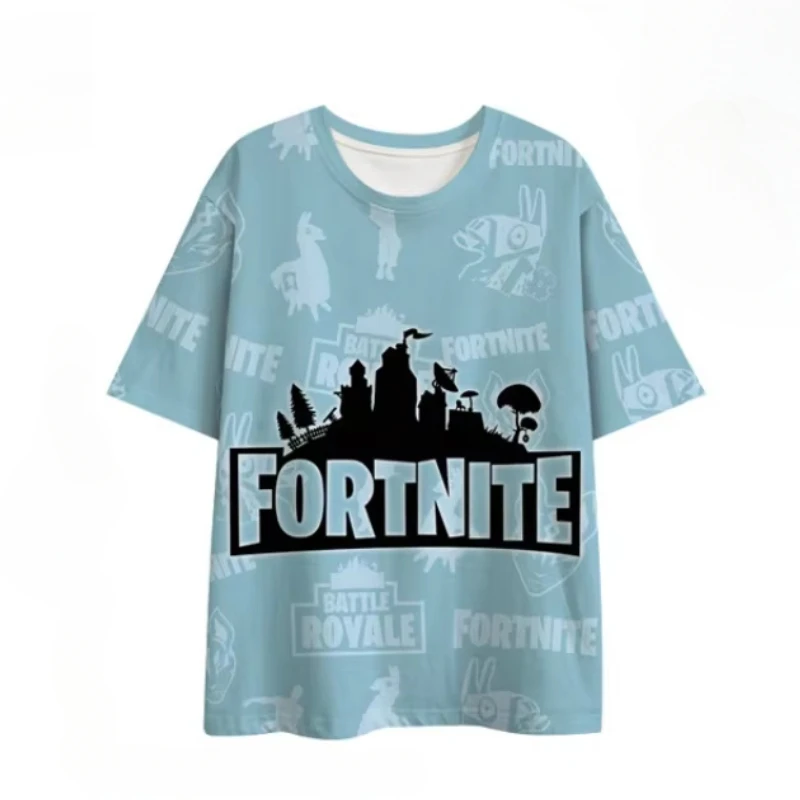 Fortnite Shooting Game T-Shirt Summer Short Sleeve Cartoon Print T ...