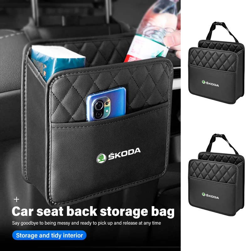 For Skoda Car Backseat Storage Bag Large Capacity Pocket Hanger ...