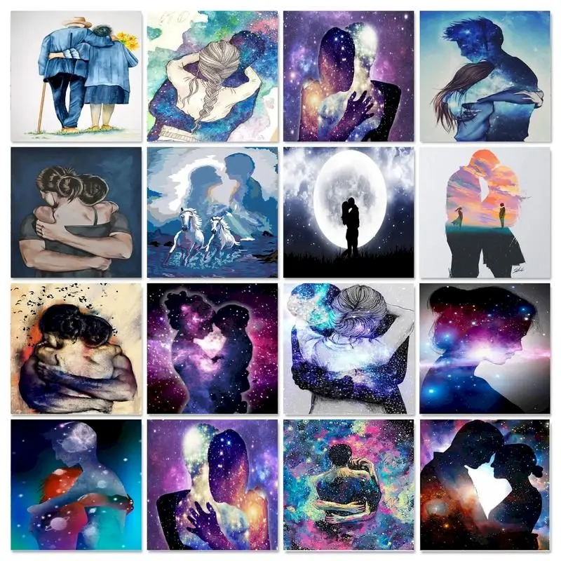 GATYZTORY-Oil-Painting-By-Numbers-For-Adults-Hug-couples-Paint-By ...