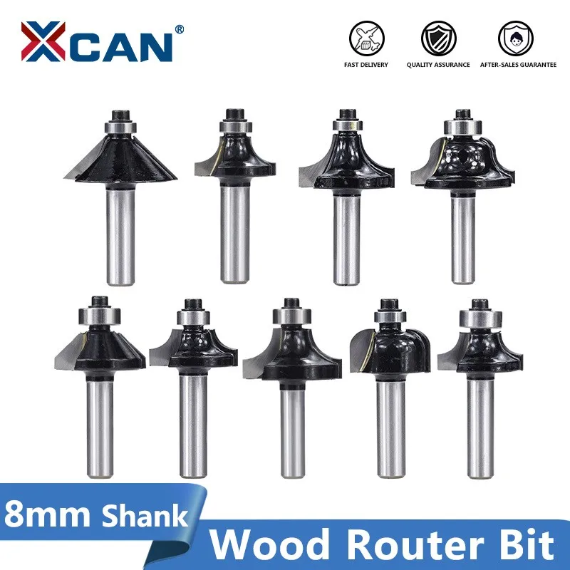 Xcan 8mm Shank Trimmer Ceaning Flush Trim Wood Router Bit Straight End ...