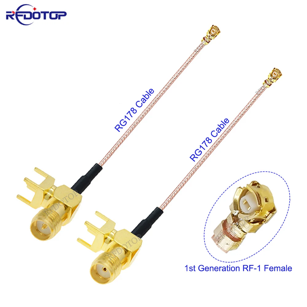10PCS/Lot RG178 RP-SMA / SMA Female 4-Pin PCB Mount to u.FL IPX-1 ...
