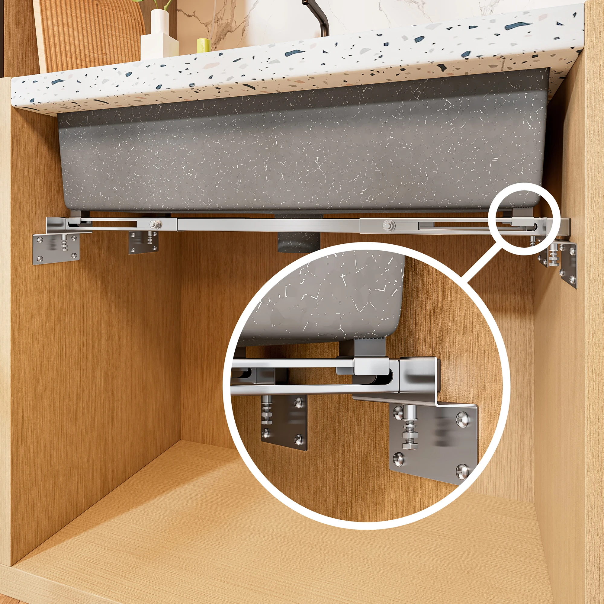 Upgrade Undermount Sink Supports with 4 Anti-bulging Kit Stainless ...
