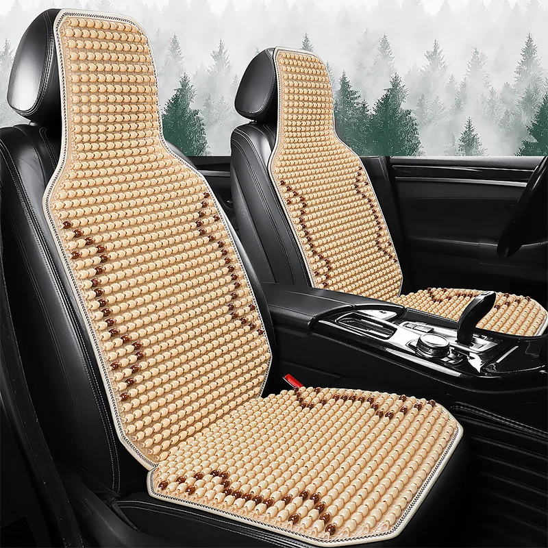 2023 New Wooden Bead Car Cushion Summer Cool Cushion Single piece Car ...