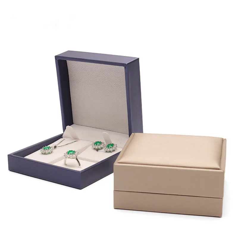 Jewelry Brushed Leather PU Right Angle Flap Jewelry Set Box Jewelry ...