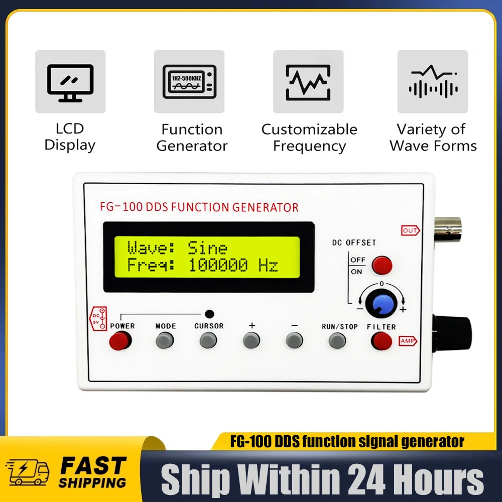 FG-100-DDS-Function-Signal-Generator-Frequency-Counter-1Hz-500KHz ...