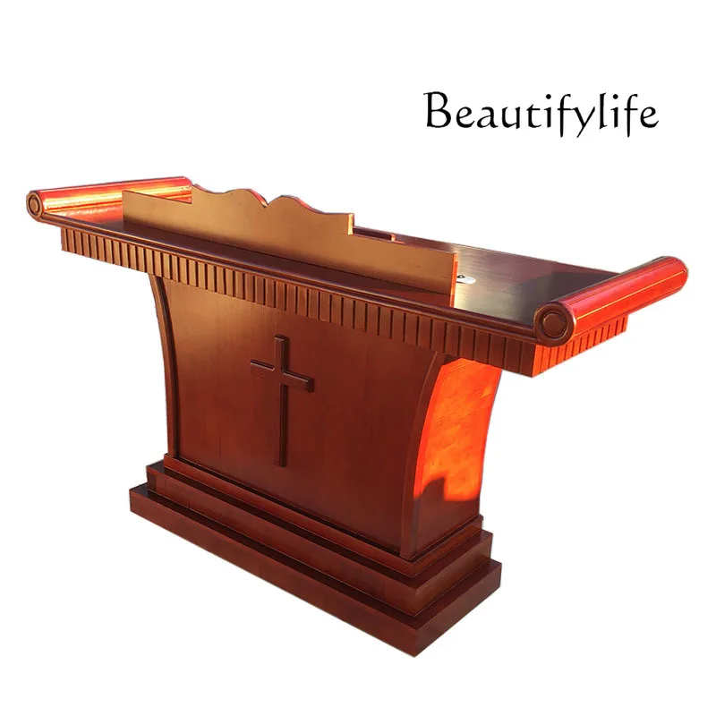 Light-luxury-solid-wood-church-church-special-book-mobile-podium-holy ...