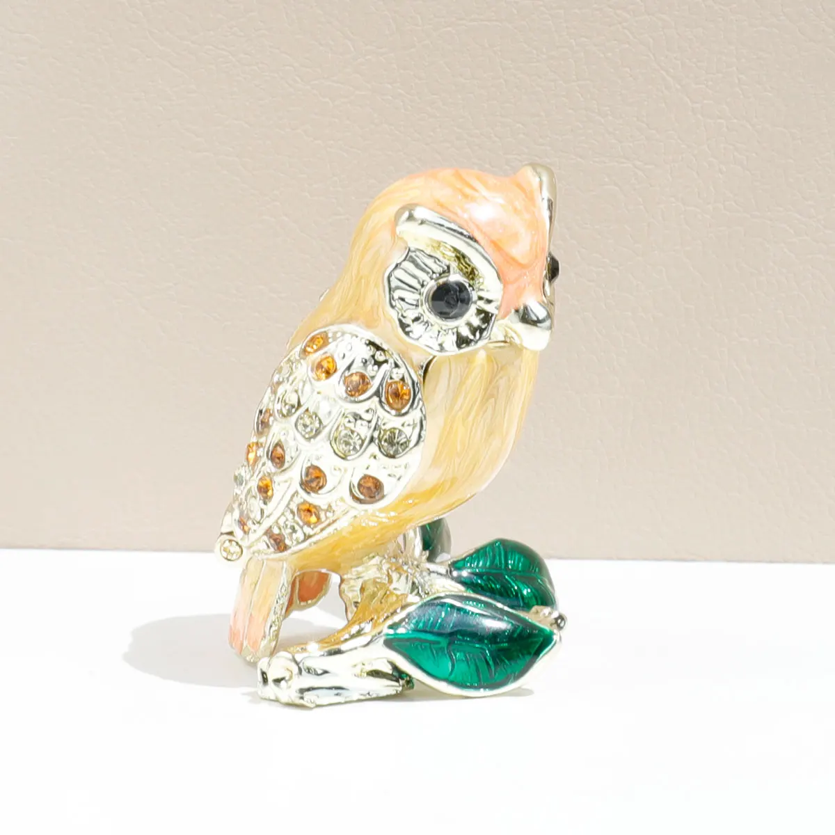 1Pc Handmade Vintage Metal Owl Trinket Box with Hinged Closure, Enamel ...