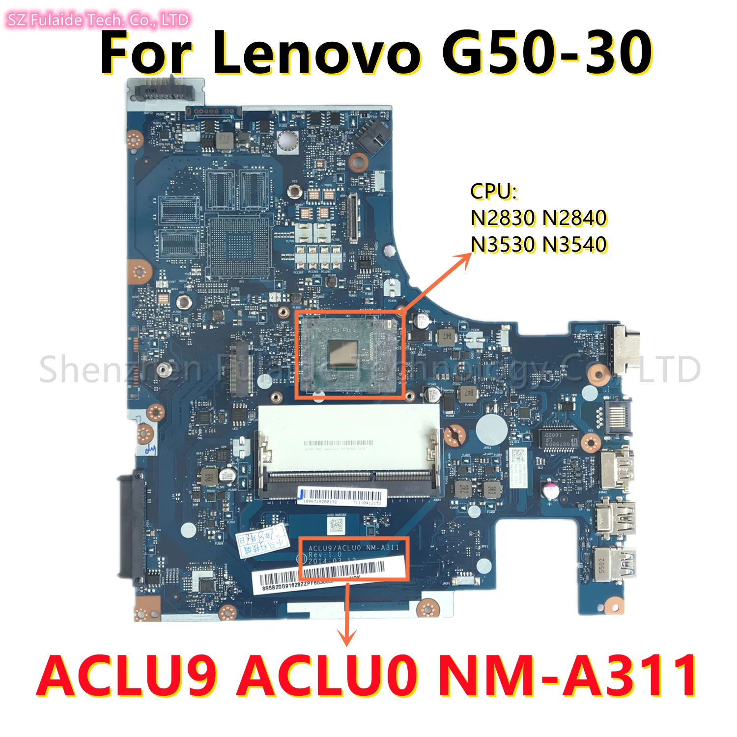 Aclu9 Aclu0 Nm-a311 Mainboard For Lenovo G50-30 Laptop Motherboard With N2830 N2840 N3450 N3530 ...