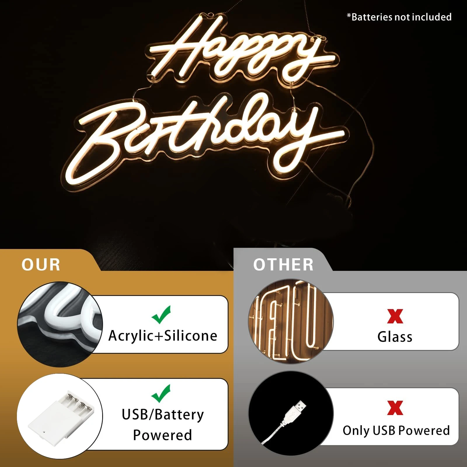 Batteries Not Included Sign