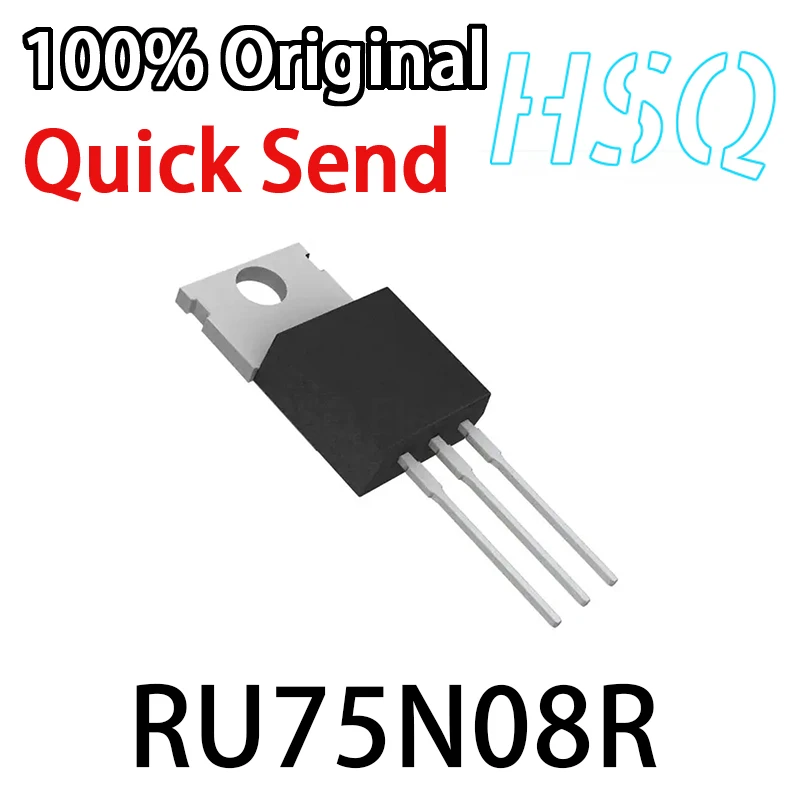 10PCS RU75N08R MOS FET Direct To TO-220 75V 80A High Power