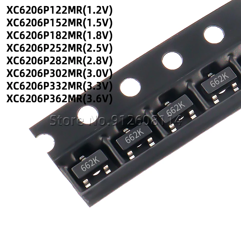50PCS-XC6206P332MR-662K-3-3V-SOT-23-XC6206P302MR-65Z-XC6206P362MR-665K ...