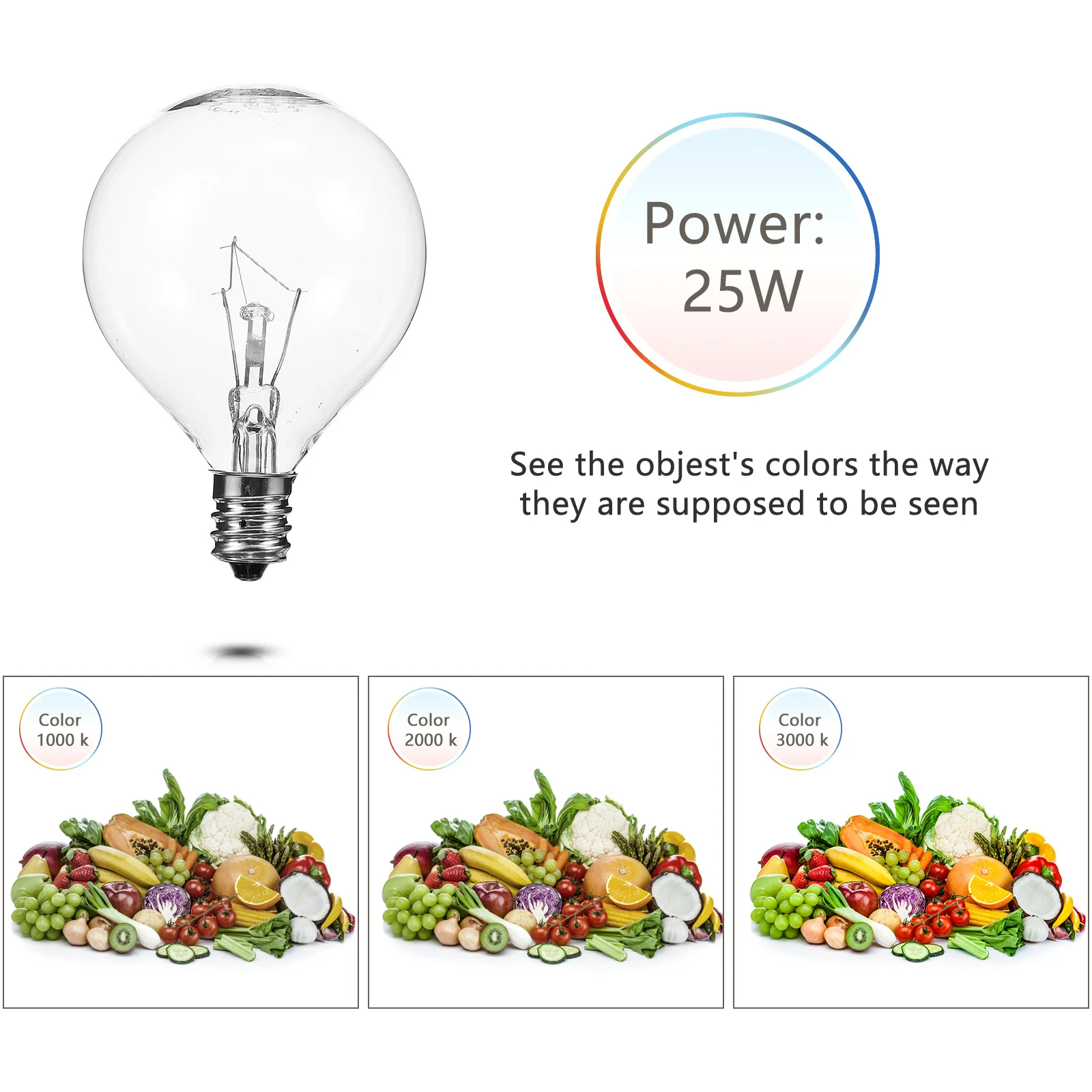 5Pcs E12 Fragrance Wax Diffuser Bulbs 25W Dimmable Clear Globe Bulb for ...