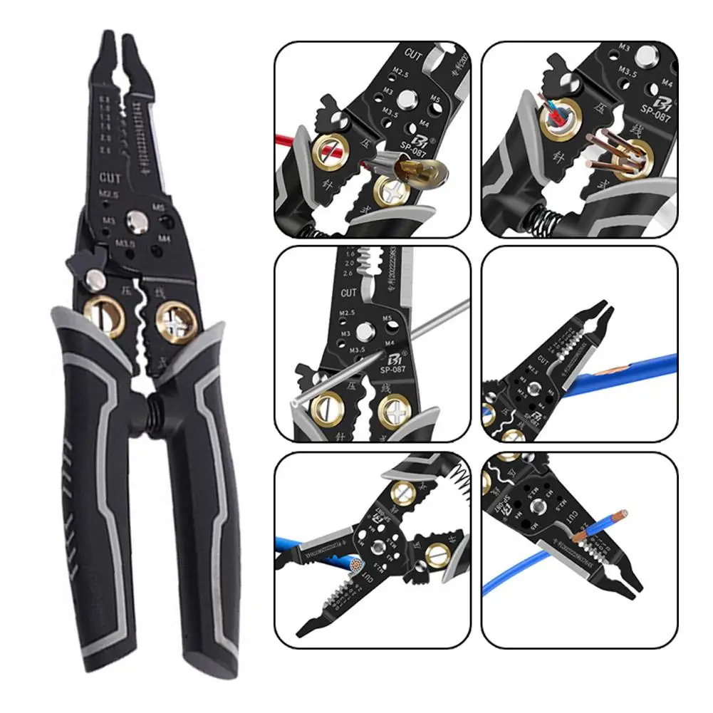 Professional-Wire-Stripper-Tool-9-In-1-Multi-function-Stripping-cutting-crimping-Cutter-stripper ...